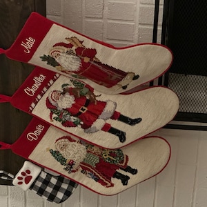 Personalized Needlepoint Christmas Stockings, Monogrammed Family ...