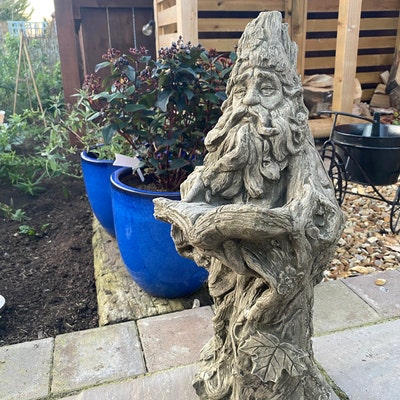 Stone Garden Tree Wizard Hand Cast Statue Ornament - Etsy UK