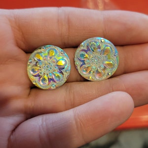 Assorted Set of 4 Pair of Cabochons/acrylic Centers/native - Etsy