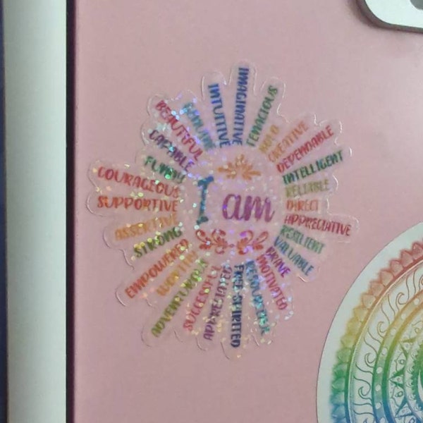 You Are Holographic Vinyl Colorful Sticker, I Am Sticker, Affirmation ...