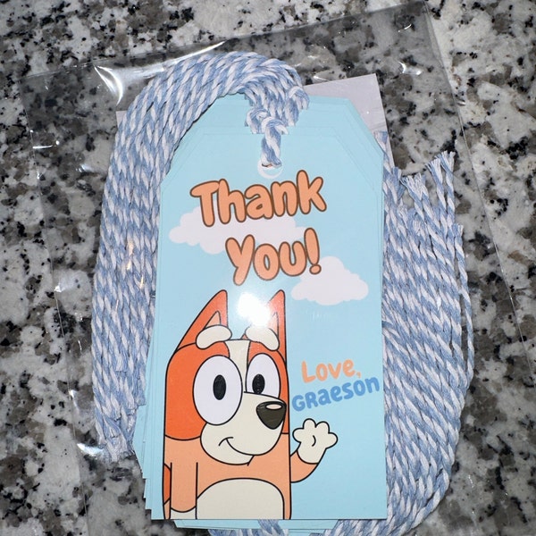Bluey Inspired Themed Party Favors, Blue Inspired Birthday, Blue Tags ...