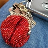Small Black Gothic Emo Style Crochet Beaded Coin Purse With Kiss Lock ...