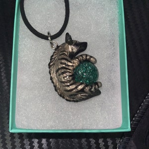 Striped Hyena Necklace With Custom Color Stone - Etsy