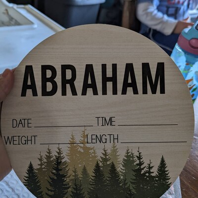 Baby Birth Stat Sign Personalized Birth Announcement Sign Printed ...