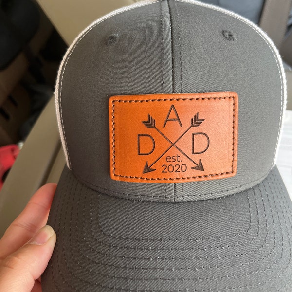 Custom DAD Leather Patch Hat | Fathers Day Hat - Etsy