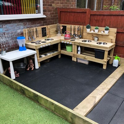 Large L Shape Mud Kitchen, Corner Mud Kitchen - Etsy UK