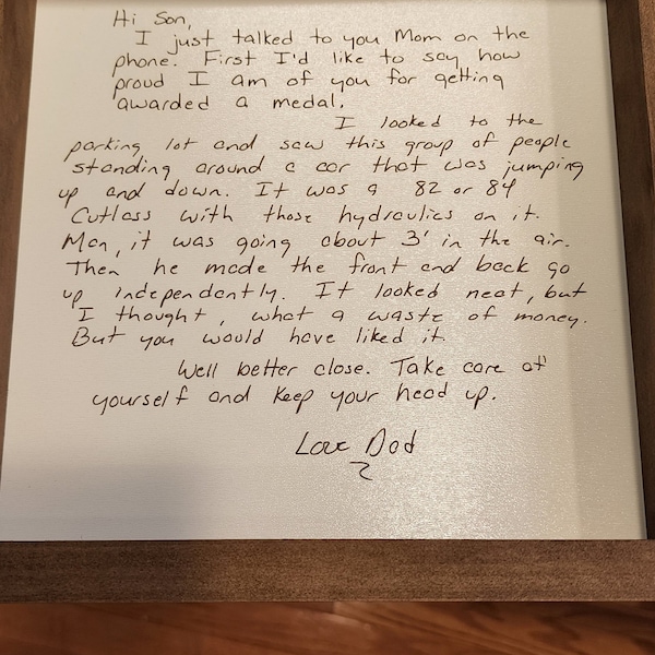 Laser Engraved Handwritten Handwriting Gift | Custom Family Note ...