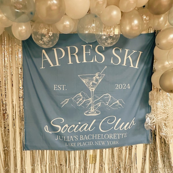 Apres Ski Party Decor, Custom Ski Bachelorette Party Banner, Winter ...