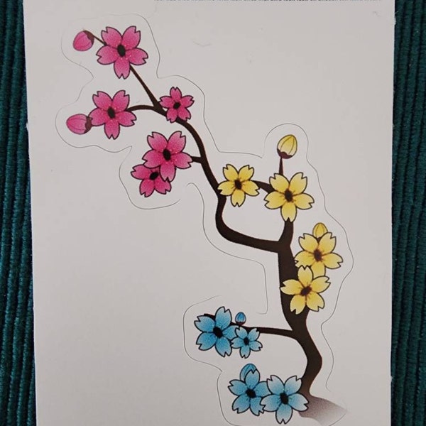 Sakura Asexual Sticker, Waterproof Ace Pride, Ace Sticker, Subtle Pride ...