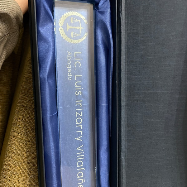 Attorney Glass Office Desk Name Plate, Clear JD Judge Nameplate, Lawyer ...