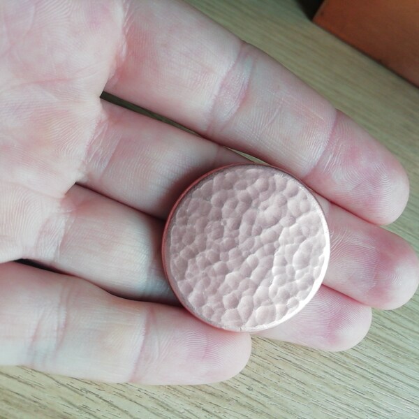 Hammered Copper Worry Stone Coin - Etsy