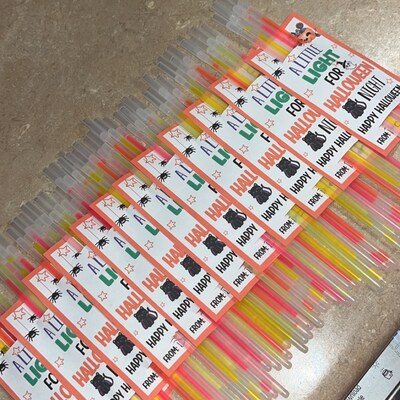 Glow Stick Tag, A Little Bit of Light for Halloween Night, Printable ...