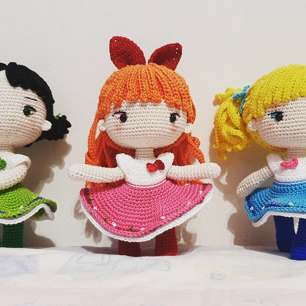 The Powerpuff Girls (bubbles+blossom+buttercup)-bundle 3 in 1-amigurumi ...