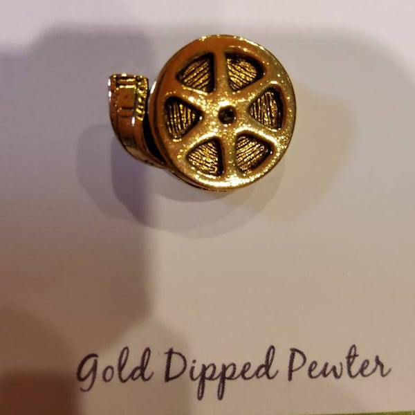 Gold Film Reel Lapel Pin- CC326G- Film, Movies, Motion Picture, Drama ...