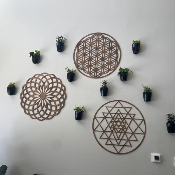 Wooden Leaves Wall Decor – Set of 3 Panels – Botanical Nature-inspired ...