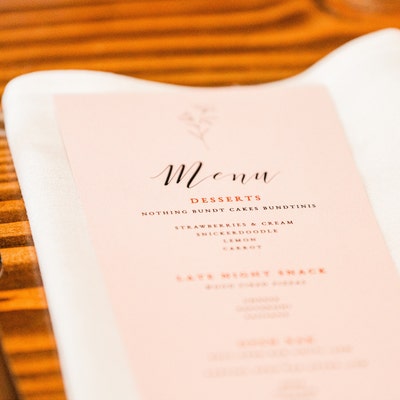 Minimalist Wedding Menu Template Classic Script Wedding - Etsy