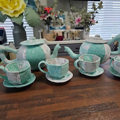 Tea Set Sewing Pattern, Tea Set Pattern, Tea Set PDF, Fabric Teapot ...