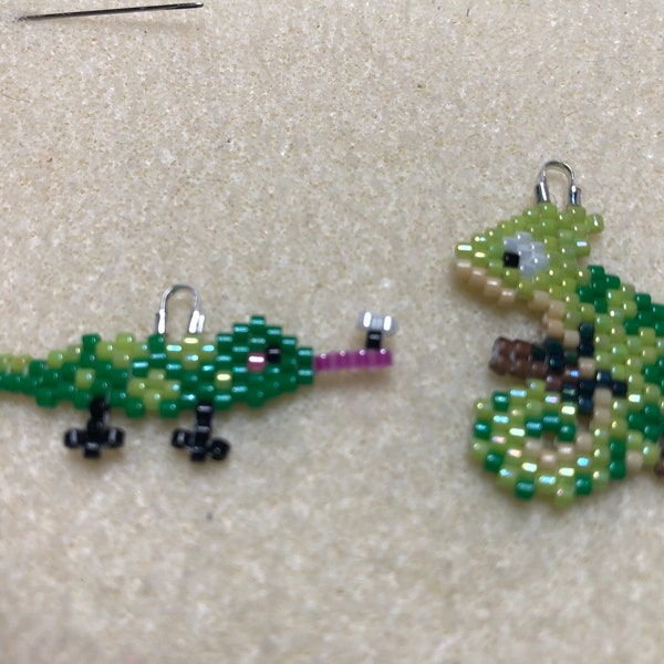 Chameleon and Anole Lizard Bead Pattern, Brick Stitch Beading, Miyuki ...