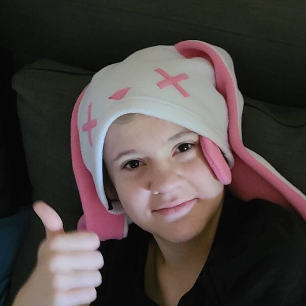 White Floppy Zombie Bunny Hat Rabbit X Dead Tongue Ears Beanie - Etsy