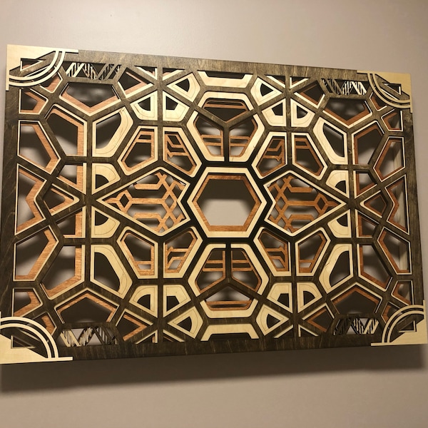 Customizable Decorative Wall Panel (laser Cut Geometric Wall Art) 2ft ...