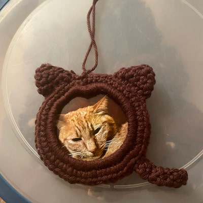 Crochet PATTERN: Cat Ornament & Photo Frame Holiday Home Decor ...