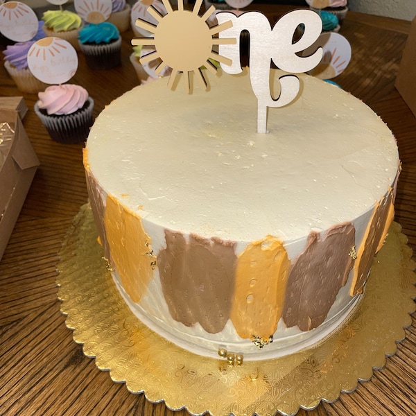 One Cake Topper, Sun Cake Topper, First Trip Around the Sun Birthday ...