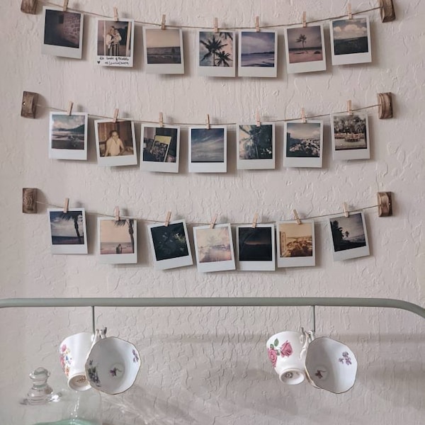 Photo Display Instant Wall Hanging String With Clips - 3M Self Adhesive ...