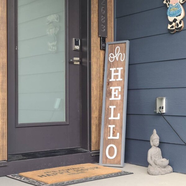 Oh Hello Porch Sign | Oh Hello Sign | 3D Wood Sign | Spring Porch Sign ...