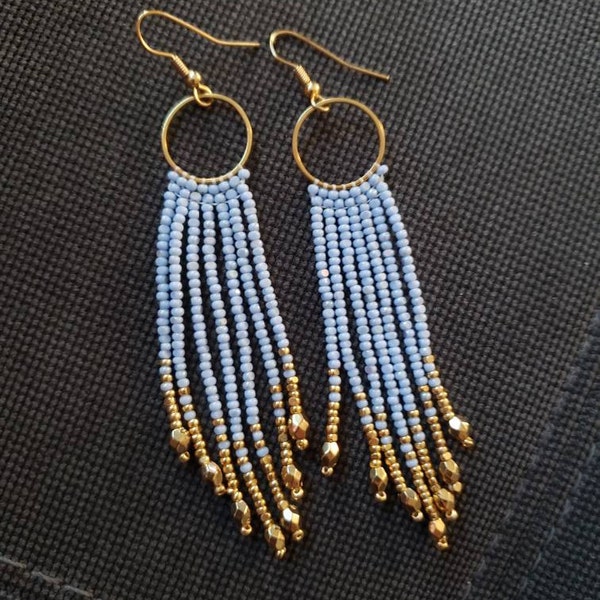 Sparkle! Beaded Rose Red, Pink, Gold, White, Fringe Earrings - Etsy