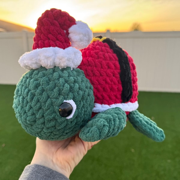 Santa Christmas Turtle Pattern Crochet PDF Download Beginner Friendly ...