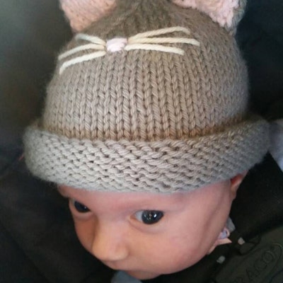 Baby Cat Hat KNITTING PATTERN // Cat Ear Hat Pattern // Baby Knit Hat ...