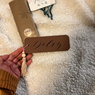 Personalized Bookmark, Bookmarks Custom, Calligraphy Bookmarks, Tassel ...