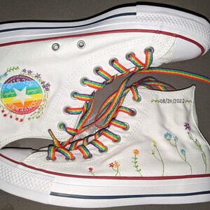 Custom Converse Chuck Taylor Embroidered Flower Logo | Etsy