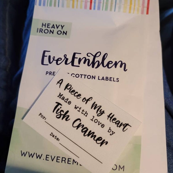 Set of 12 Sewing Labels, Iron on or Sew on Quilt Tags, Personalized ...