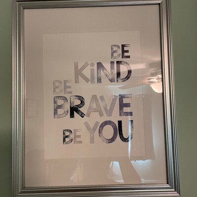 Be Kind Be Brave Be You Print, Printable Wall Art, Blue Wall Art for ...