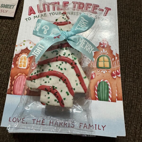Printable Christmas Tree Treat Card, Editable Gift Tag (digital ...