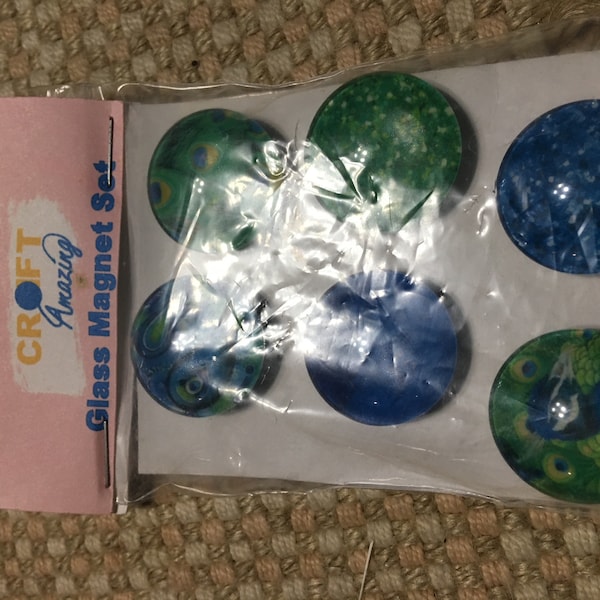 The Solar System Magnet Set - 9-piece Glass Magnets Set - 1" Round ...