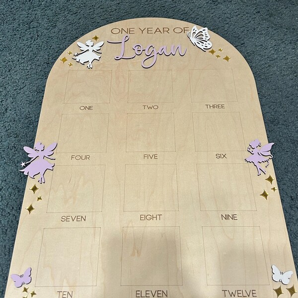 One Year of Photo Board, Baby's First Year Sign, Mermaid Birthday ...