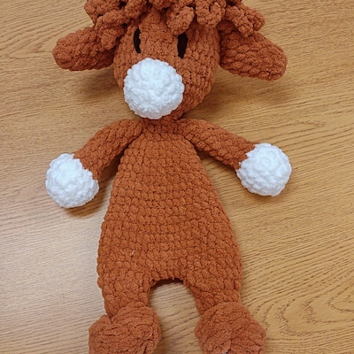 Crochet Snuggler Highland Cow Pattern, Amigurumi Crochet Highland Cow ...