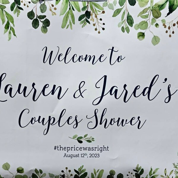 Couples Shower Sign, Wedding Welcome Sign, Bridal Shower Sign, Couples ...