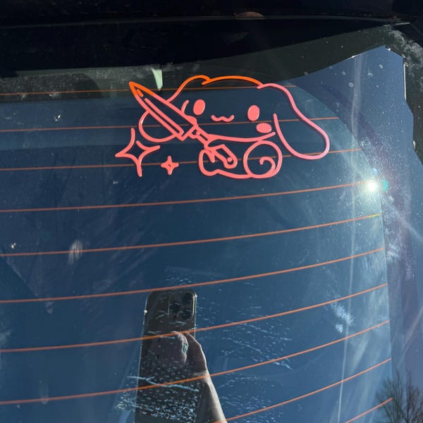 Cinnamon Roll Knife Waterproof Car Decal | Car Sticker | Cute Car Decal ...