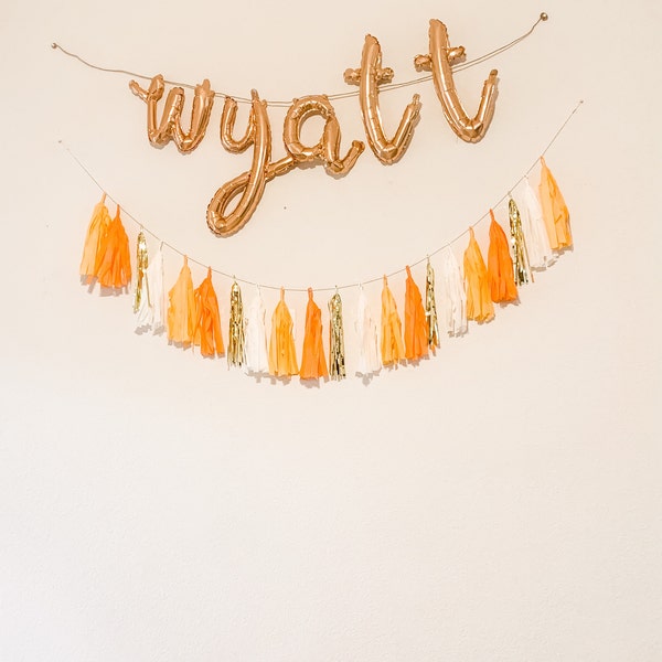 Custom Script Balloon Banner | Foil Letter Balloon Garland, Party Decor ...