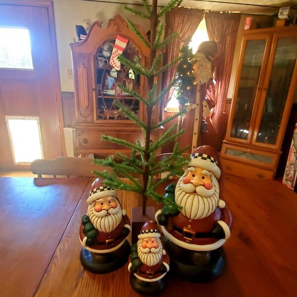 Primitive Christmas / Winter Faux Feather Tree Nearly 3 Feet Tall ...