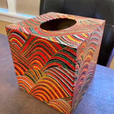 Handcrafted Tissue Box Cover Made With Japanese Chiyogami Washi Paper ...