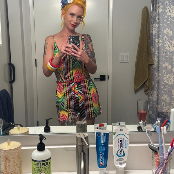 Deadstock 80s Blue and Teal Cotton Denim Snap Front Vest by Caridrey ...