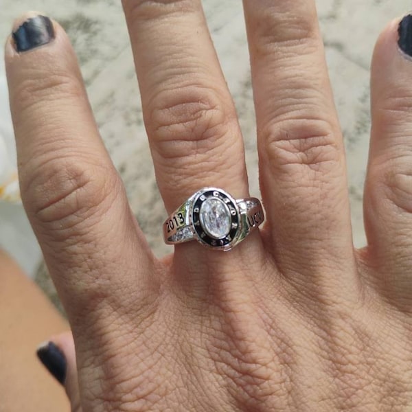 Graduation Class Ring With Customized Engravings + Birthstone, 2025 ...