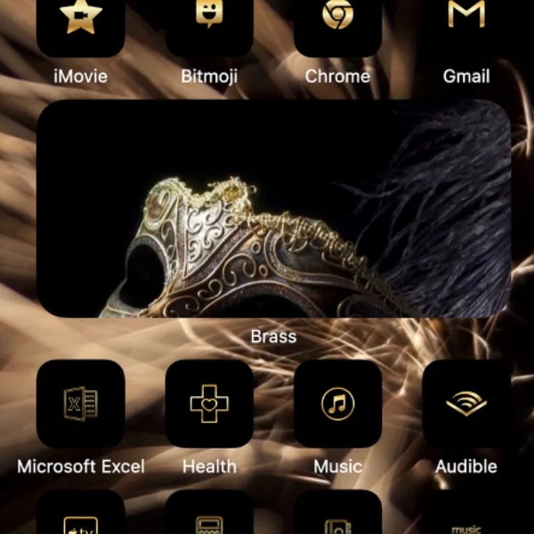 5000+ Gold iPhone Ios 18 App Icons Pack | Gold Icon Aesthetic Black ...