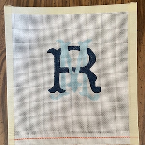Hydrangeas and Monogram Needlepoint Pillow Canvas - Etsy