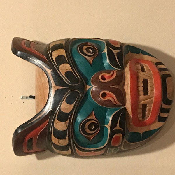 Killer Whale Mask Orca Native American Shaman's Ceremonial Hand Carved ...