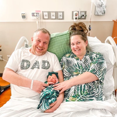 Tropical Palm Maternity Robe and Matching Baby Outfits DAD - Etsy